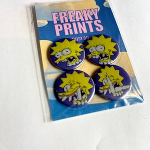 Lisa Simpson Badge Set the Simpsons Button Pin Funny Jacket Patch Lisa ...
