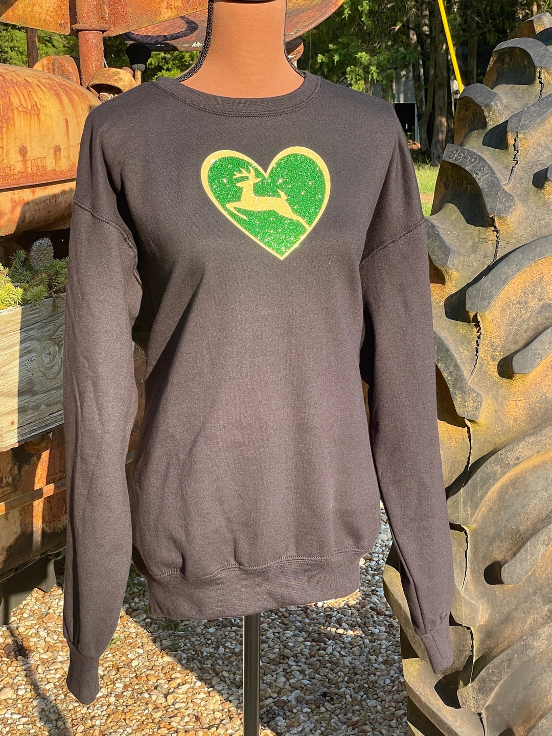Women's LONG Sleeve Sweatshirt TRACTOR SPARKLE Shirt ** John Deere ...