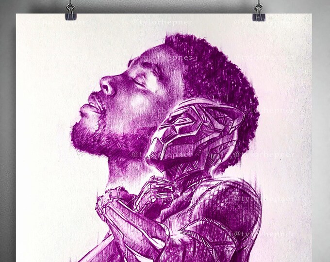 Black Panther Chadwick Boseman Art Wakanda Forever Marvel Canvas ...