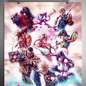 Final Fantasy VII- Limited Edition Fine Art Sketch Print -FF7 Poster ...