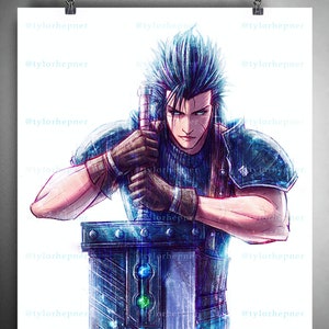 Zack Final Fantasy VII- Limited Edition Fine Art Sketch Print -FF7 ...