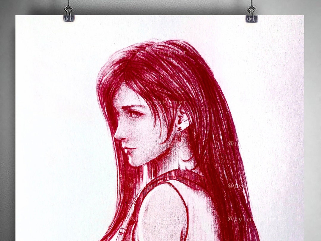 Tifa Final Fantasy VII Remake - Limited Edition Fine Art Sketch Print ...