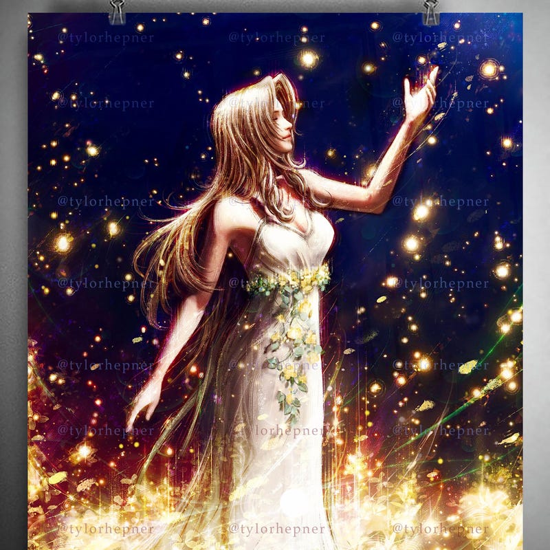 Aerith Art Sketch - Etsy