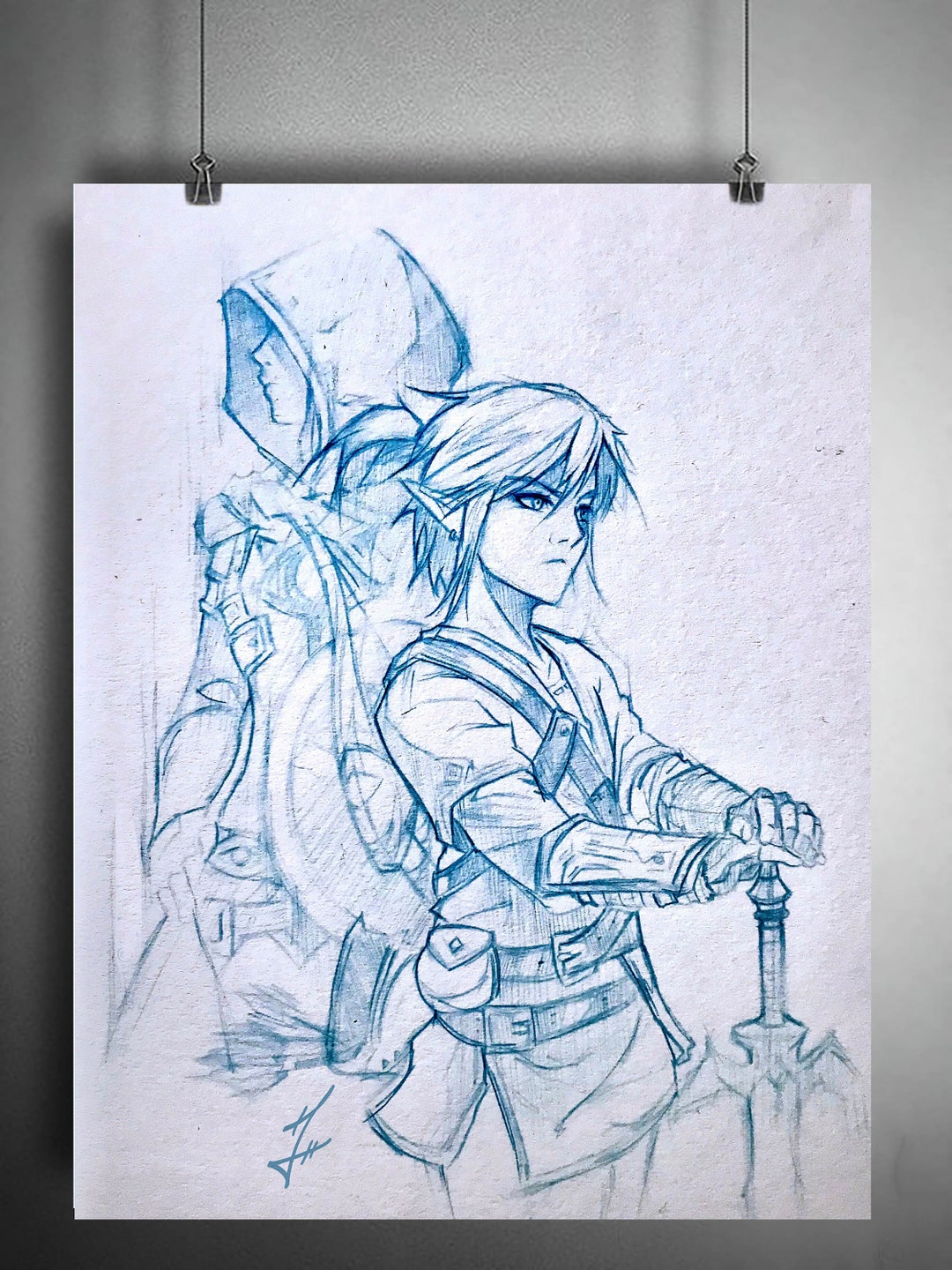 BOTW Link Sketch - Limited Edition Fine Art Print - Etsy