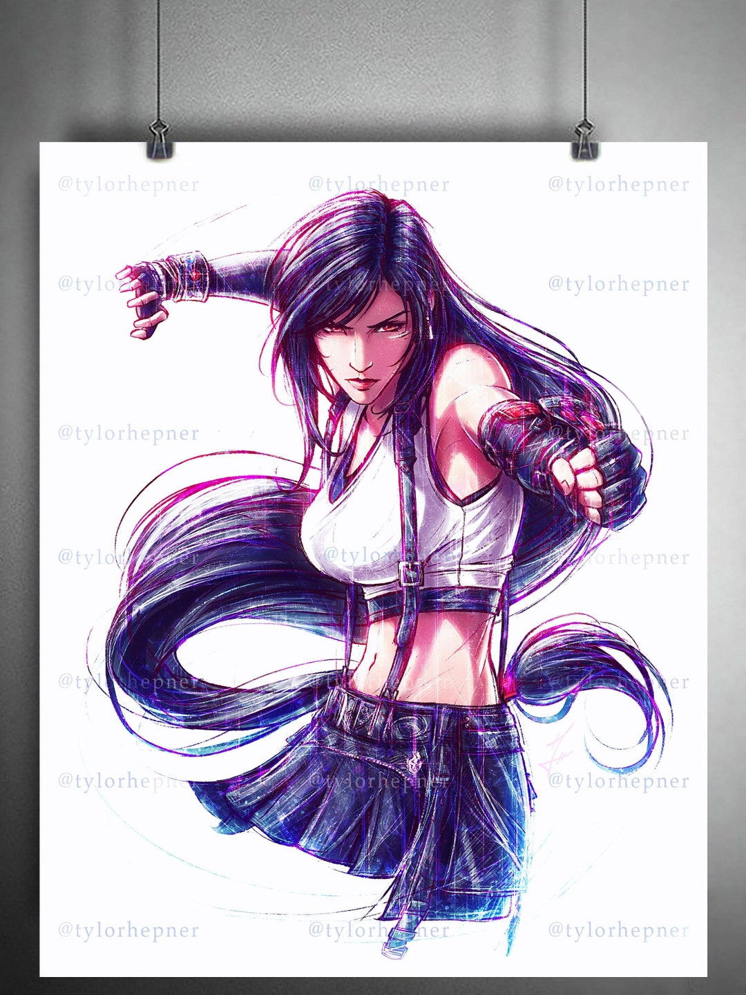 Tifa Final Fantasy VII- Limited Edition Fine Art Sketch Print -FF7 ...