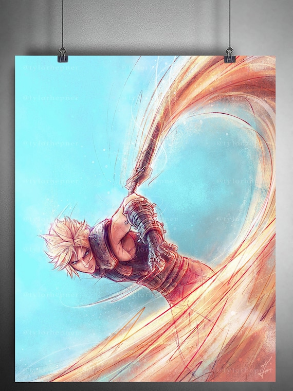 Cloud Sketch Final Fantasy VII Remake Limited Edition Fine - Etsy
