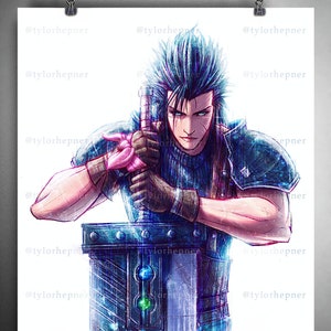 Zack Final Fantasy VII- Limited Edition Fine Art Sketch Print -FF7 ...