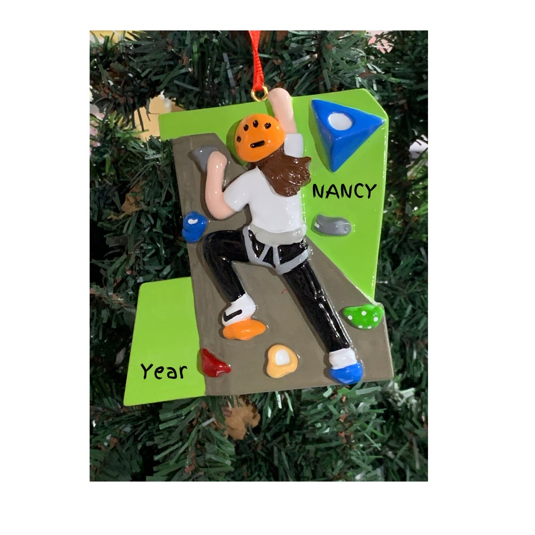 Personalized ROCK CLIMBING WALL Girl- Personalized Christmas Ornament ...