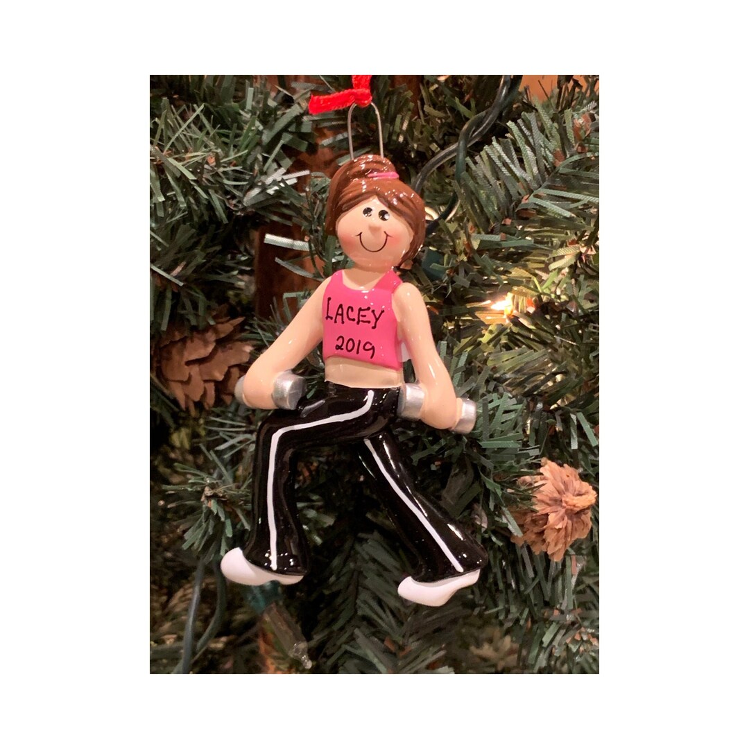 WORK OUT Girl - Personalized Christmas Ornament- Exercize Ornament ...