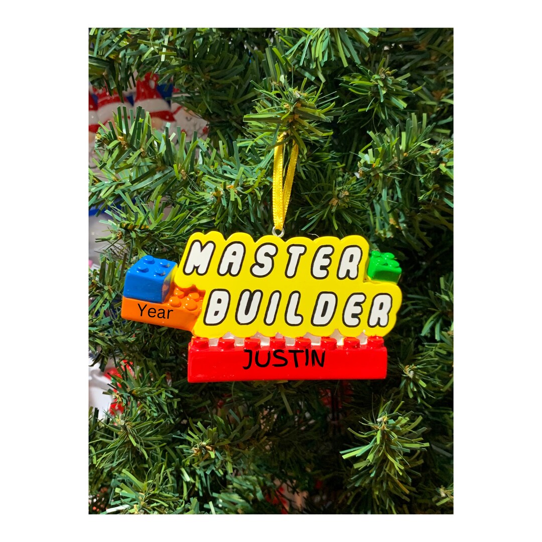 Personalized Master Blocks Builder-building With Blocks-boy Ornaments ...