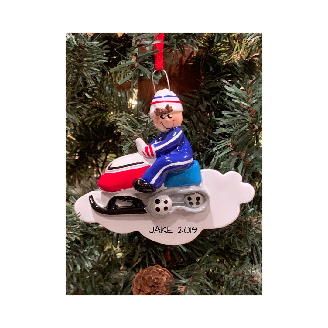 SNOWMOBILE PERSONALIZED ORNAMENT- Personalized Snowmobile Christmas ...