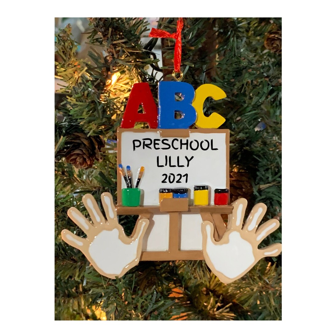 Personalized Preschool Ornament – ABC, Hands, Teacher Gift - Etsy