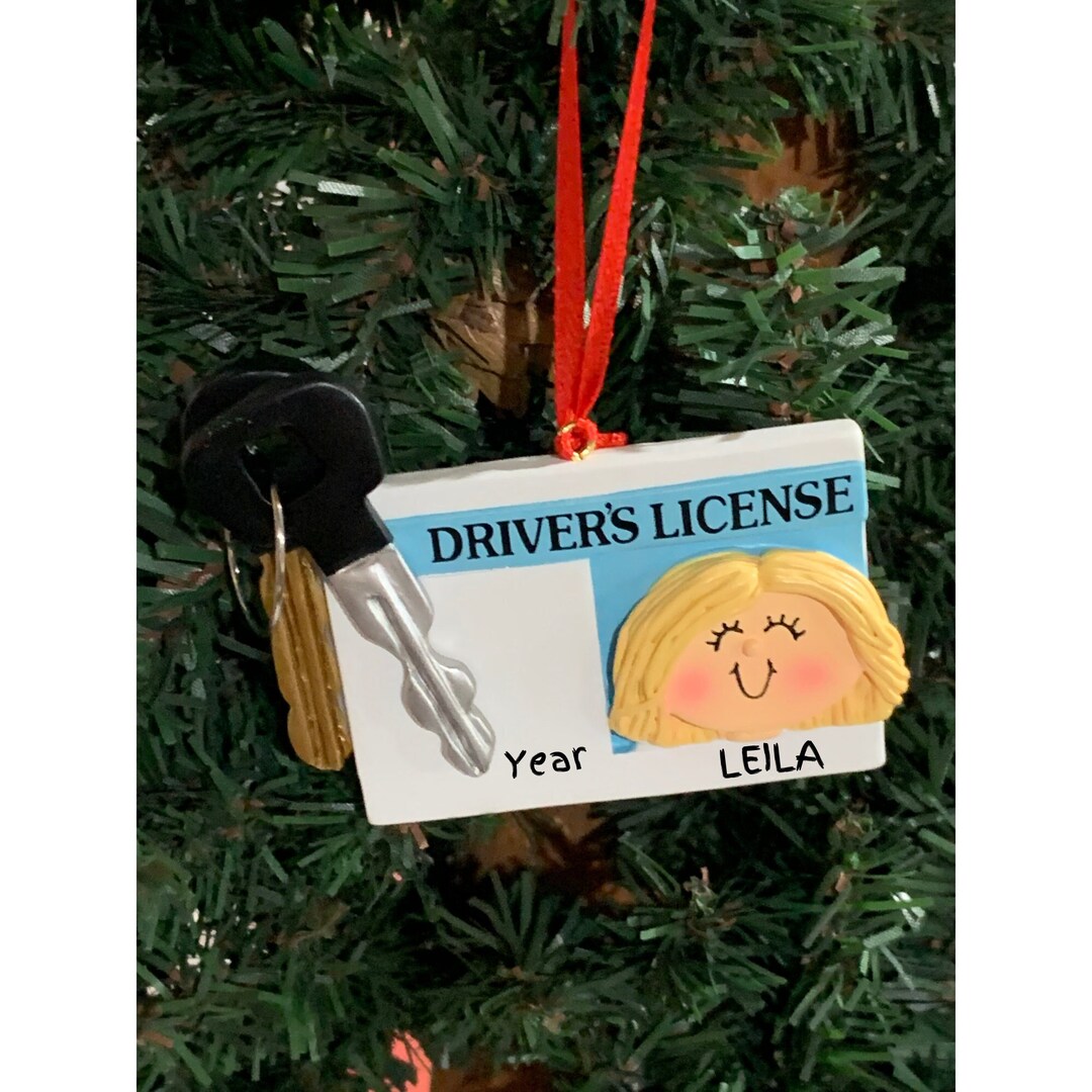 DRIVER'S LICENSE ORNAMENT- Blonde Girl -personalized Christmas Ornament ...