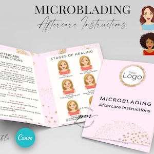 Editable Microblading Aftercare Instructions, Editable Permanent Makeup ...