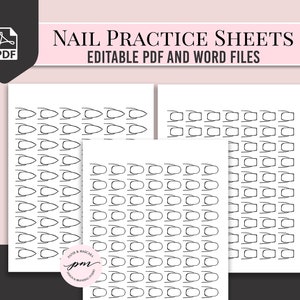 Nail Technician Practice Sheet, Nail Artist Design Form, Nail Art ...