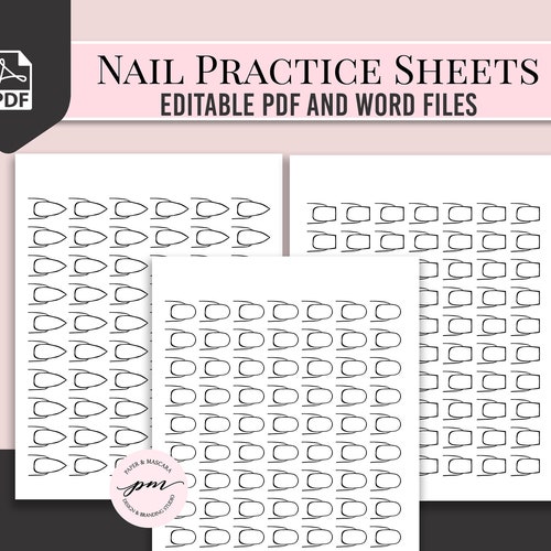 Nail Technician Practice Sheet Nail Artist Design Form Nail - Etsy