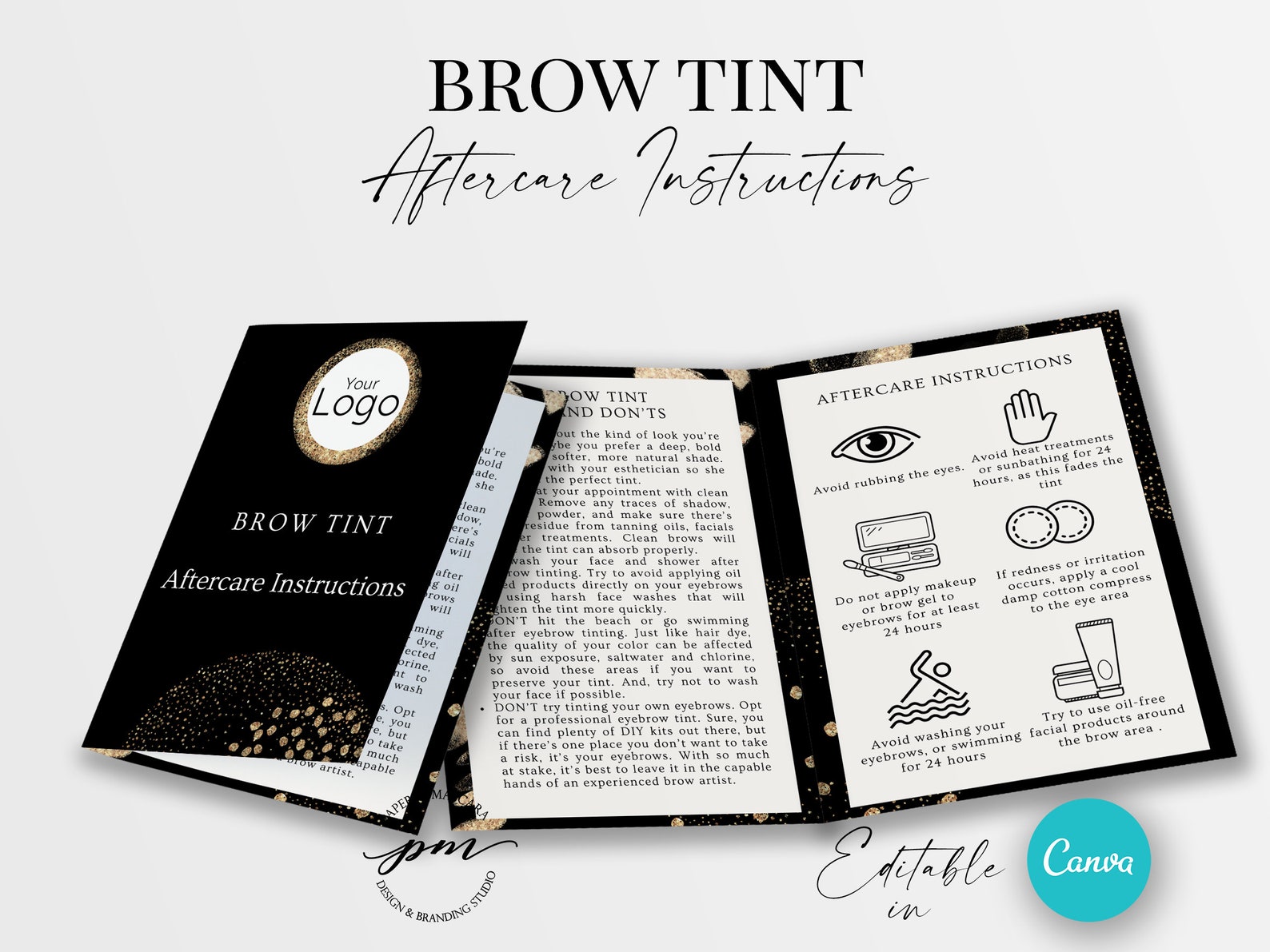 Editable Brow Tinting Aftercare Card Brow Tint Aftercare - Etsy