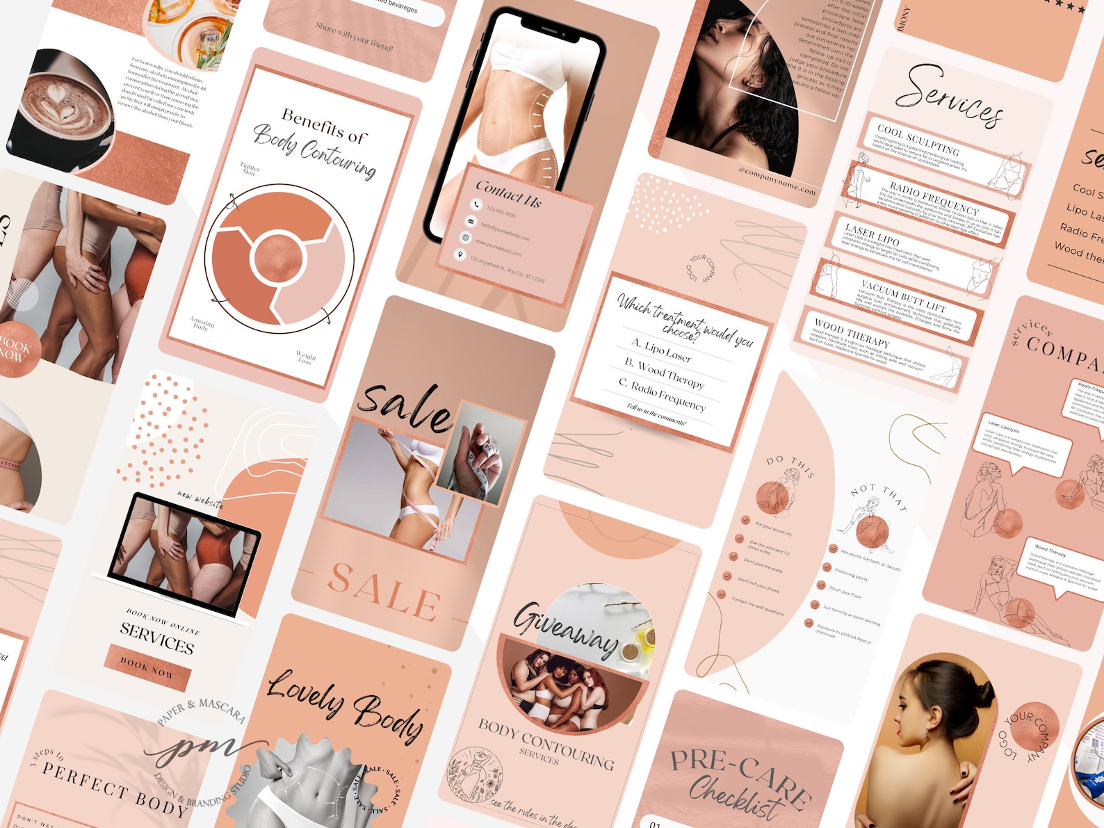 Body Contouring Instagram Story Templates, Editable Body Contouring ...
