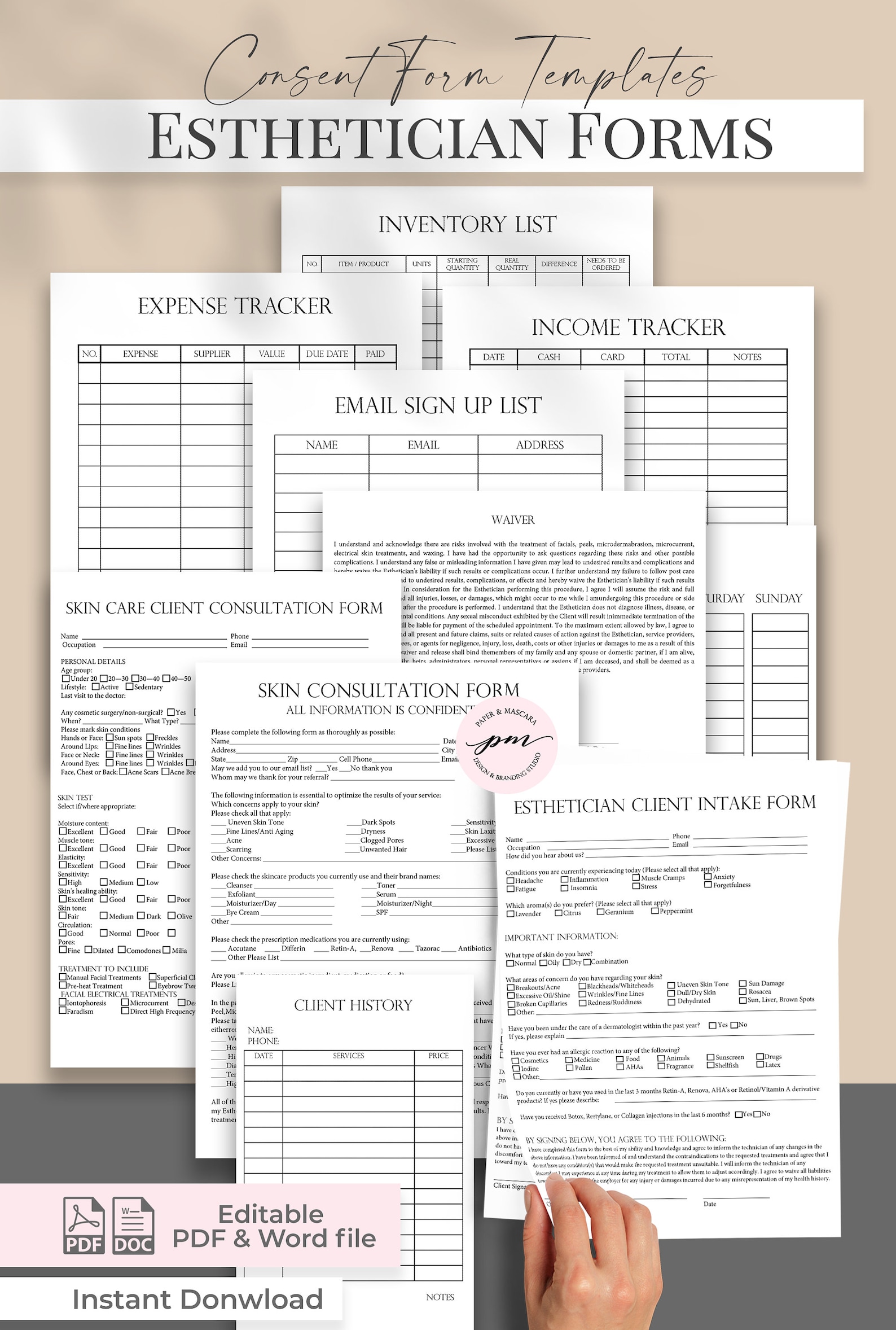 Esthetician Client Intake Form Template Skin Care - Etsy