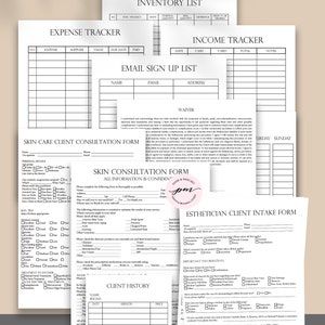Esthetician Client Intake Form Template, Skin Care Consultation Form ...