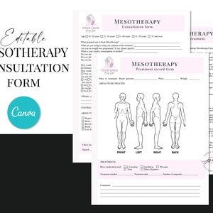 Editable Mesotherapy Consultation Form Template Mesotherapy - Etsy