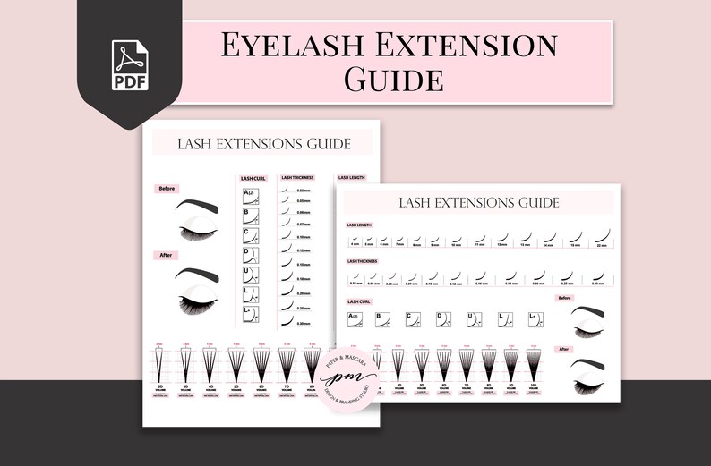 Lash Extensions Guide Printable Eyelash Extensions Technician - Etsy ...
