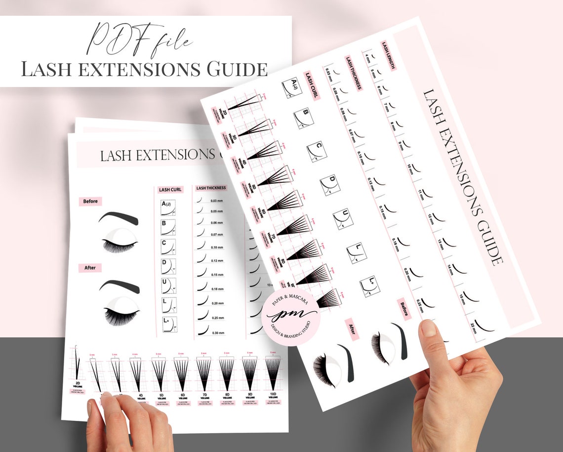 Lash Extensions Guide Printable Eyelash Extensions Technician - Etsy