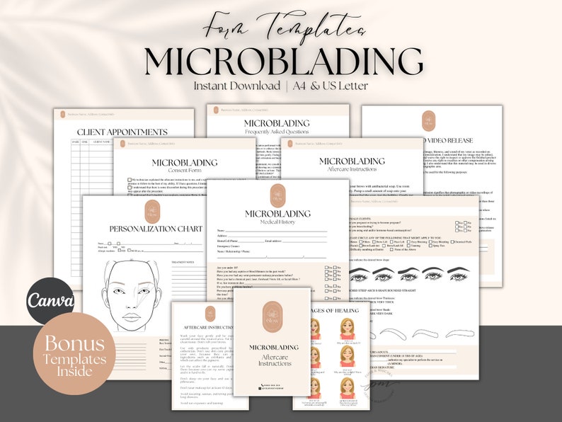 Editable Microblading Consultation and Consent Form Template - Etsy