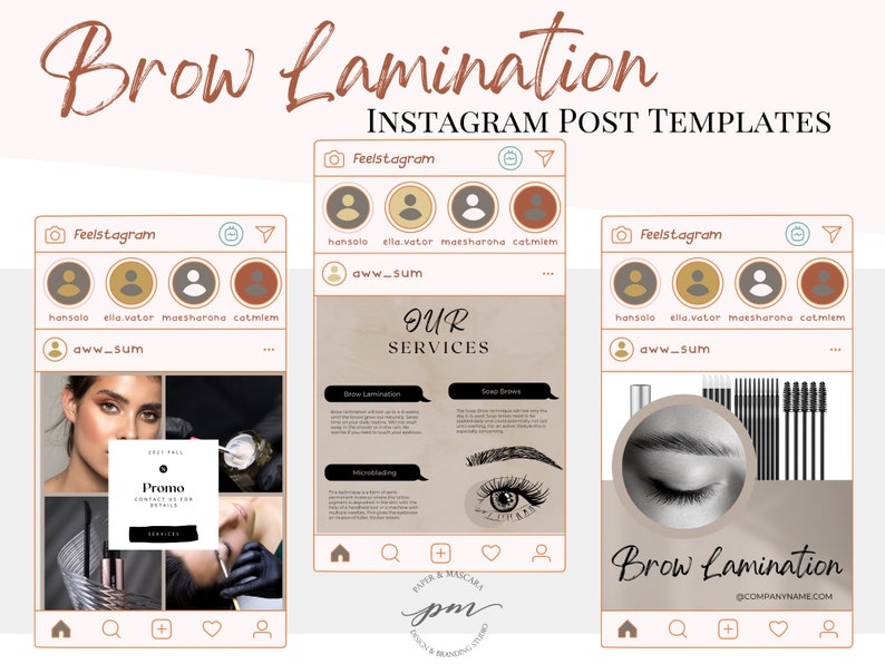 Brow Lamination Instagram Post Templates Editable Brow - Etsy
