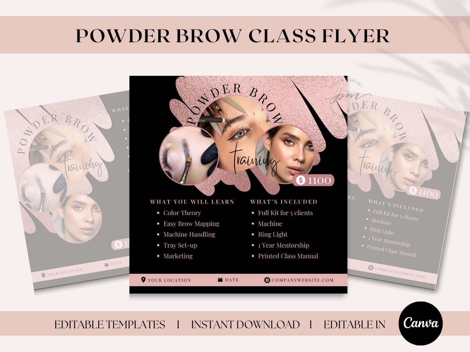 Powder Brow Couse Flyer Template PMU Brows Flyer Template - Etsy