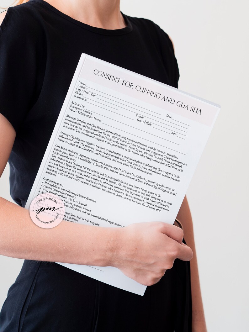 Cupping and Gua Sha Consent Form Template, Massage Therapy Consent Form ...