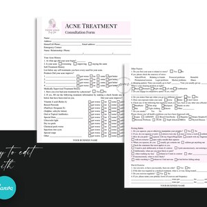 Editable Acne Treatment Client Consultation Form Template | Etsy