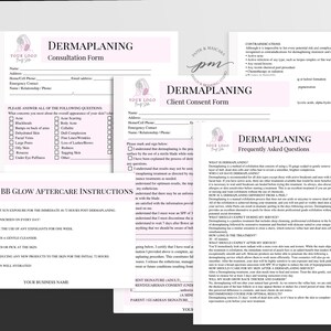Editable Dermaplaning Form Template, Dermaplaning Consent and Client ...