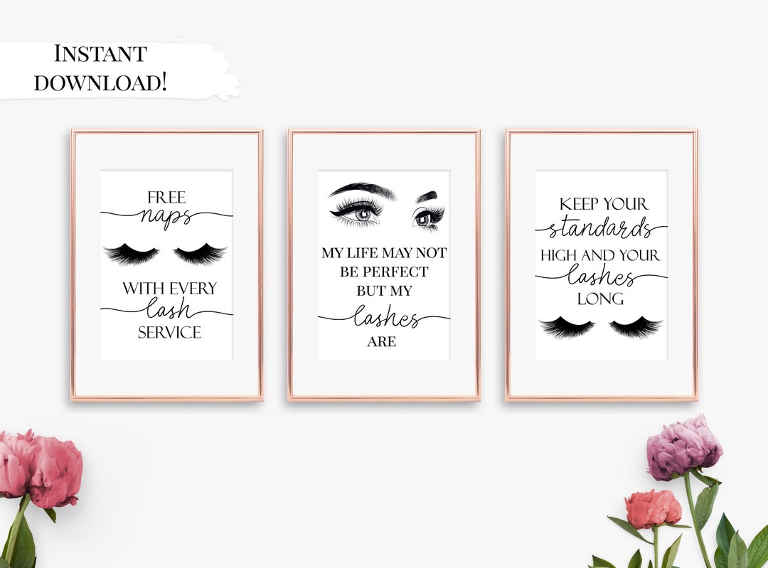 Eyelashes Print Set, Esthetician Decor, Lashes Decor, Beauty Salon ...