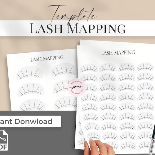 Lash Map Sheets Printable Lash Mapping Sheets Eyelash - Etsy