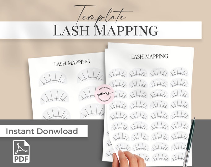 Lash Mapping Sheets, Lash Mapping Templates, Lash Mapping Guide ...