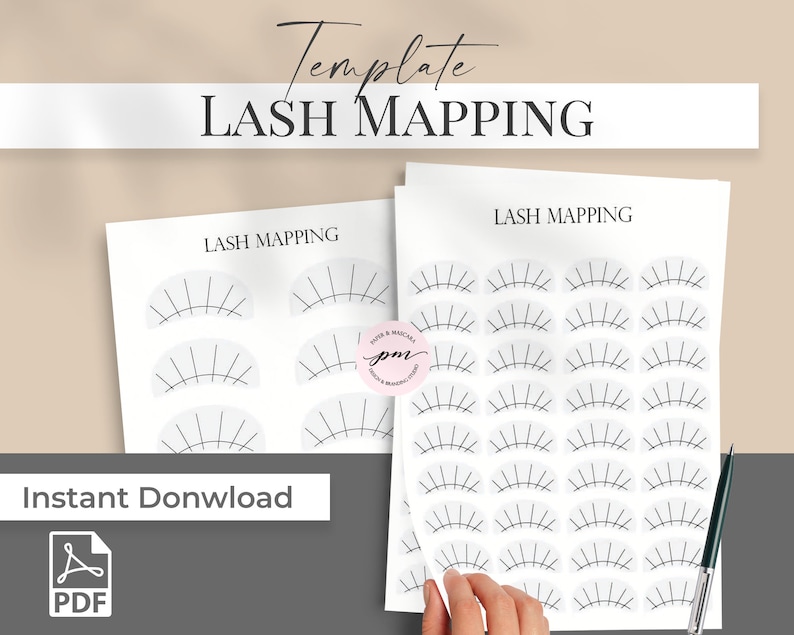 Lash Map Sheets Printable Lash Mapping Sheets Eyelash - Etsy