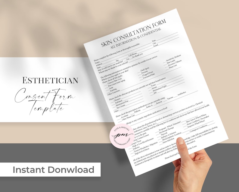 Esthetician Client Intake Form Template Skin Care - Etsy