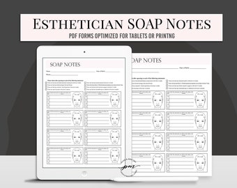Esthetician SOAP Notes, Consultation Form, Facials Spa Form, Salon Form ...
