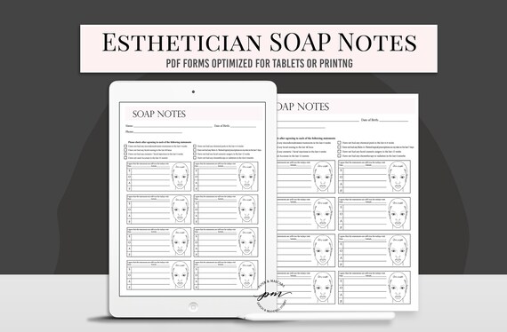 Esthetician SOAP Notes Clickable Esthetician Consultation - Etsy