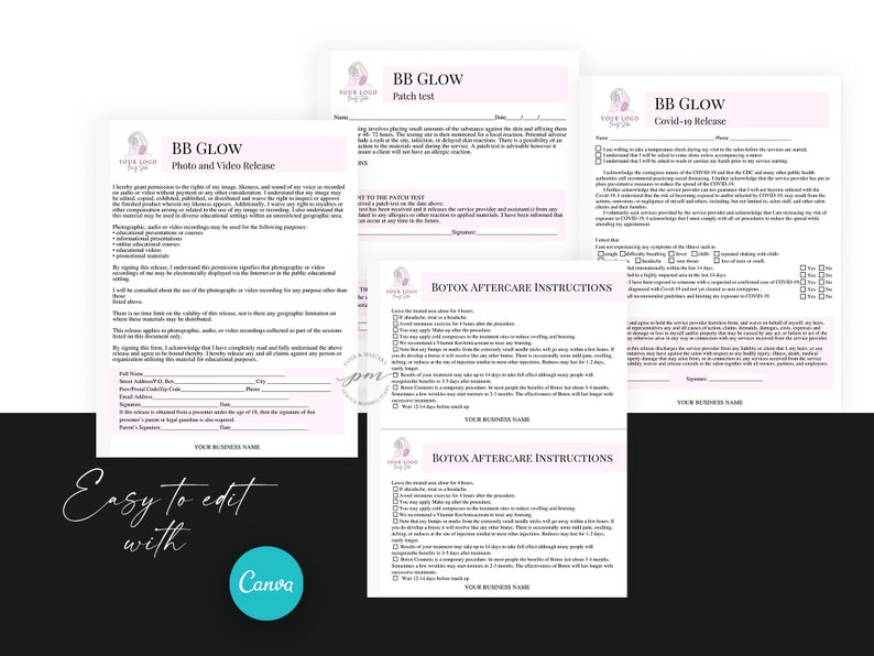 Editable Botox Treatment Form template Customizable Botox | Etsy