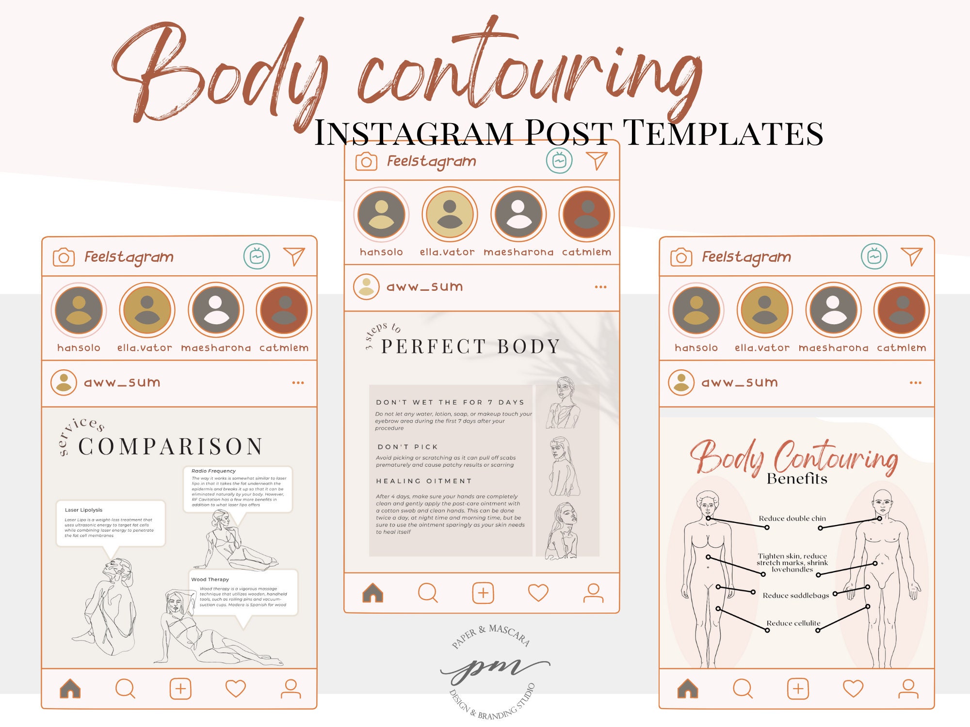 Body Contouring Instagram Post Templates Editable Body - Etsy Canada