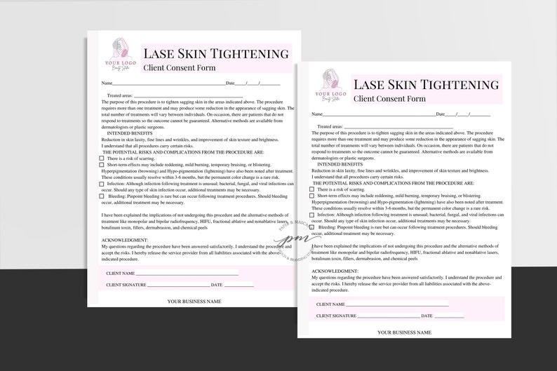 Laser Skin Tightening Consent Form Template Editable Laser | Etsy