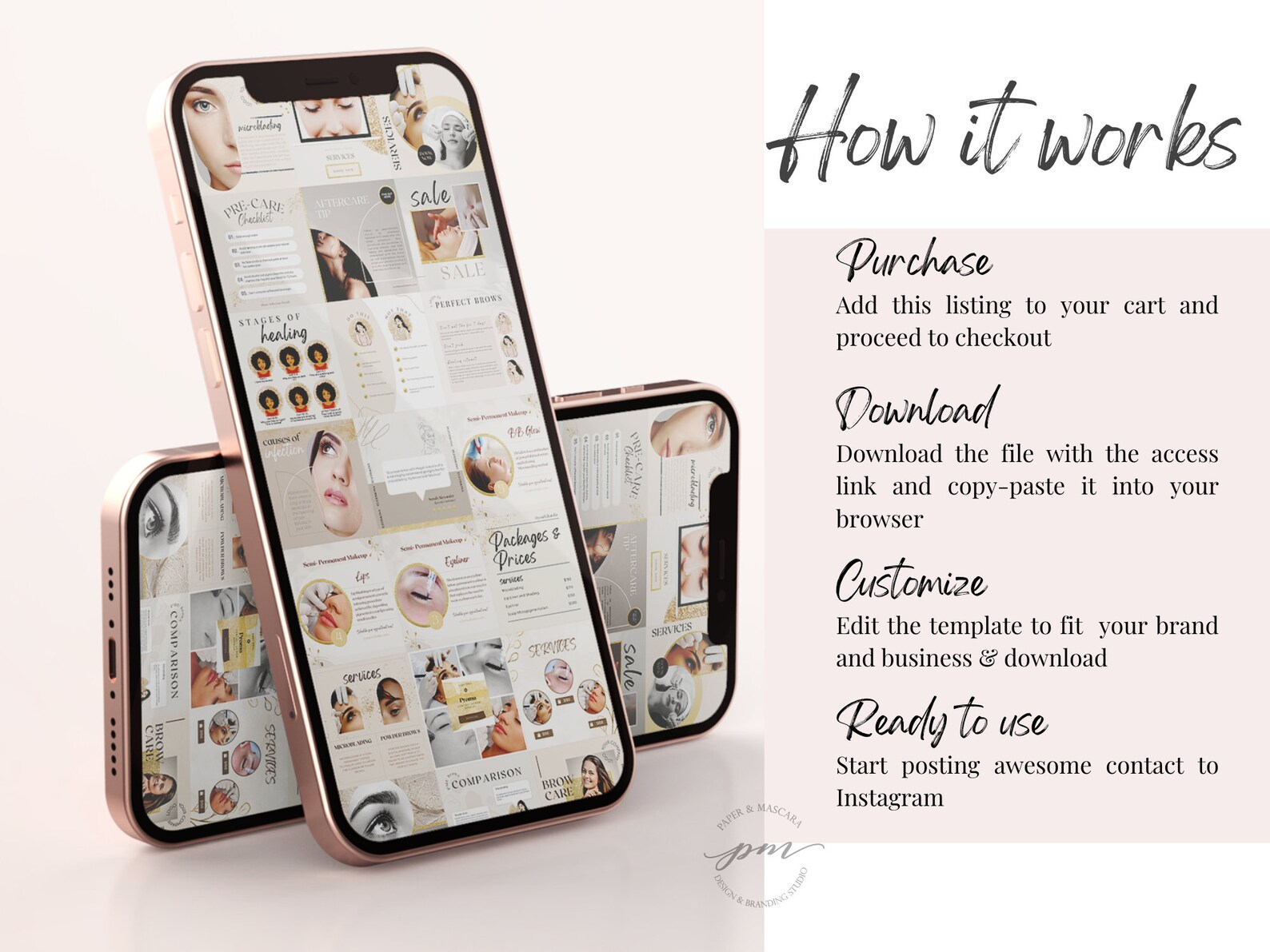 Permanent Makeup Instagram Post Templates Editable PMU Social - Etsy