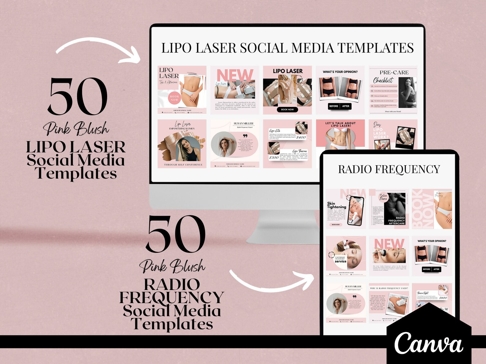 300 Body Contouring Instagram Post Templates, Lipo Laser, Radio ...
