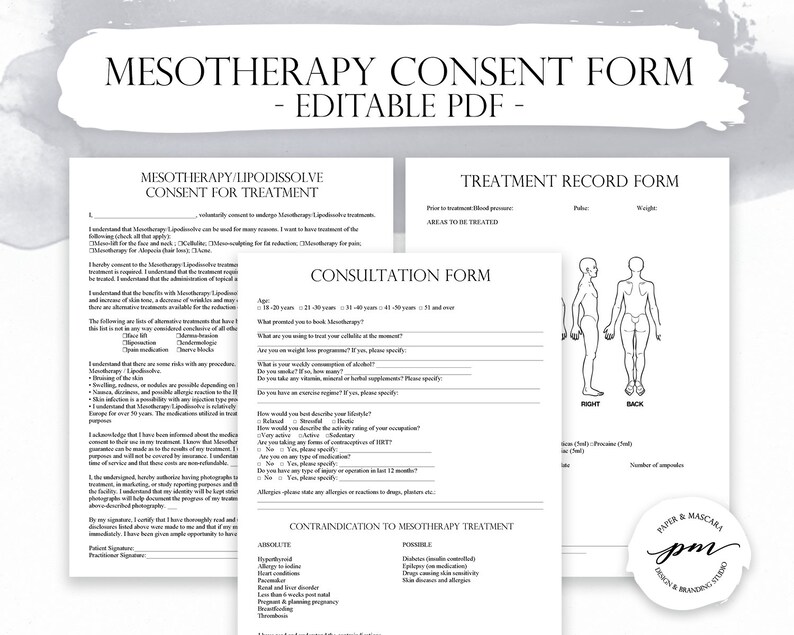 Mesotherapy Consent Form | Etsy