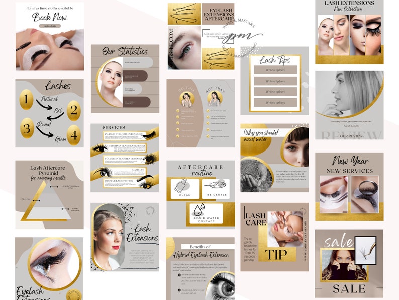Lashes Extensions Instagram Post Templates Editable Eyelash - Etsy