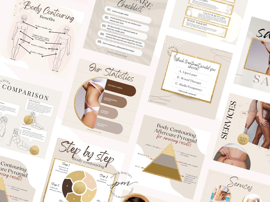 Body Contouring Instagram Post Templates Editable Body - Etsy
