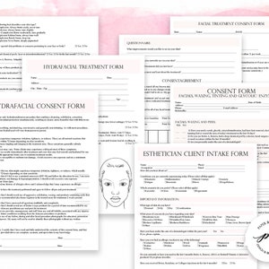Facials Forms Bundle, Customizable Esthetician Consent Forms, Skin Care ...