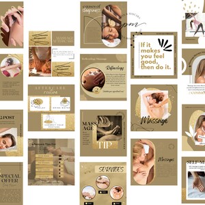 Massage Therapist Instagram Post Templates, Editable Massage Social ...